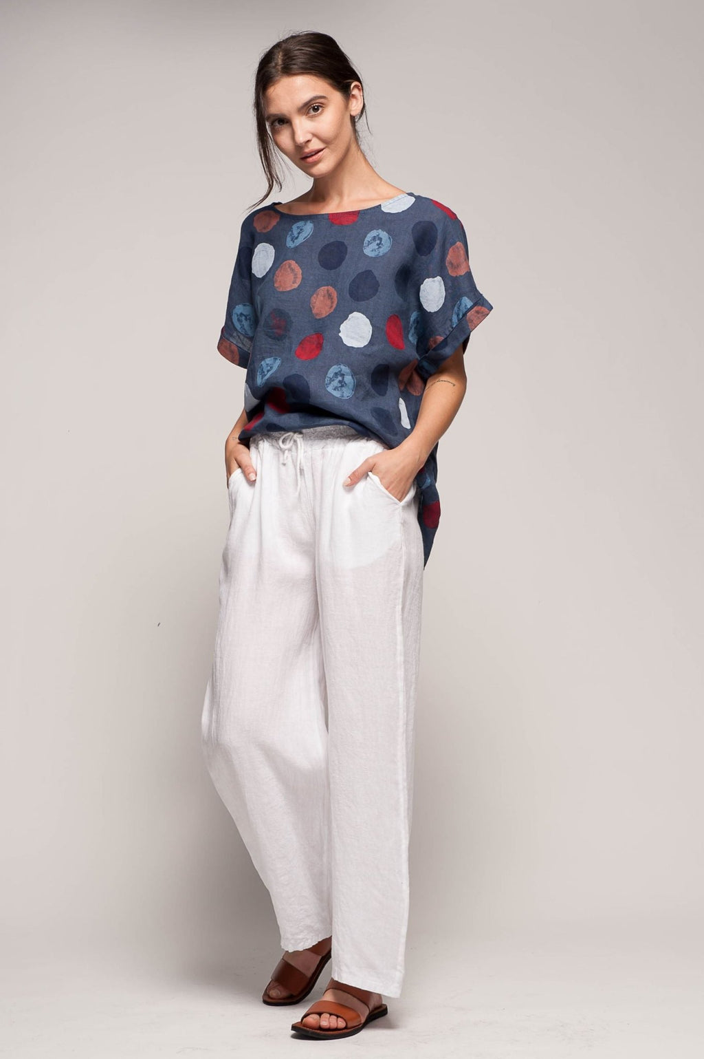 Euro Linen Top Spots Print – Linen Luv