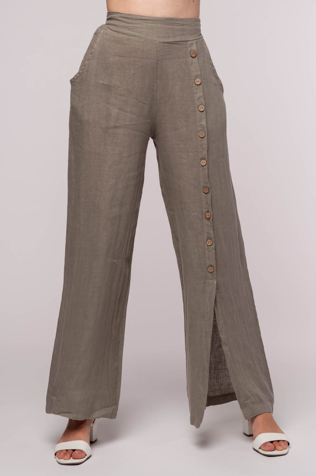 European Linen Pant Buttons Detail – Linen Luv