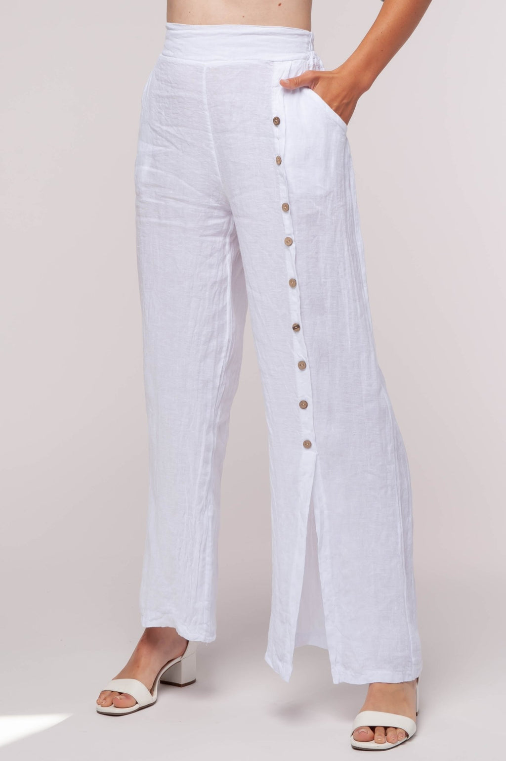 European Linen Pant Buttons Detail – Linen Luv